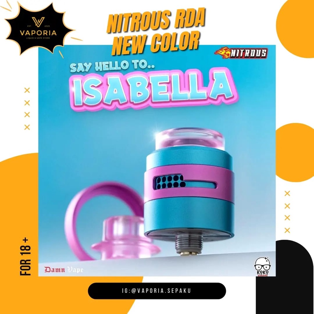 Jual Nitrous Rda Dual Cap Only ISABELA & AJ23 | Shopee Indonesia