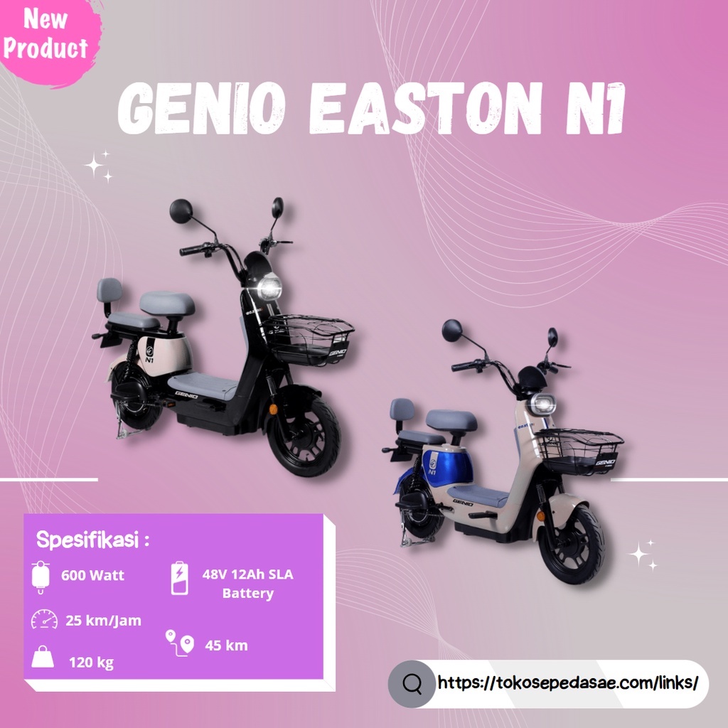 Jual SEPEDA LISTRIK GENIO EASTON N1 FREE PACKING | Shopee Indonesia