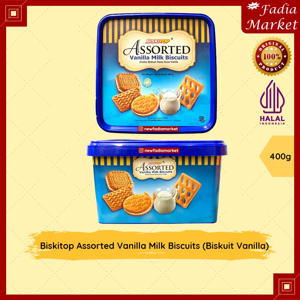 Jual Biskitop Assorted Vanilla Milk Biscuits (Biskuit Susu Campur) 400g ...