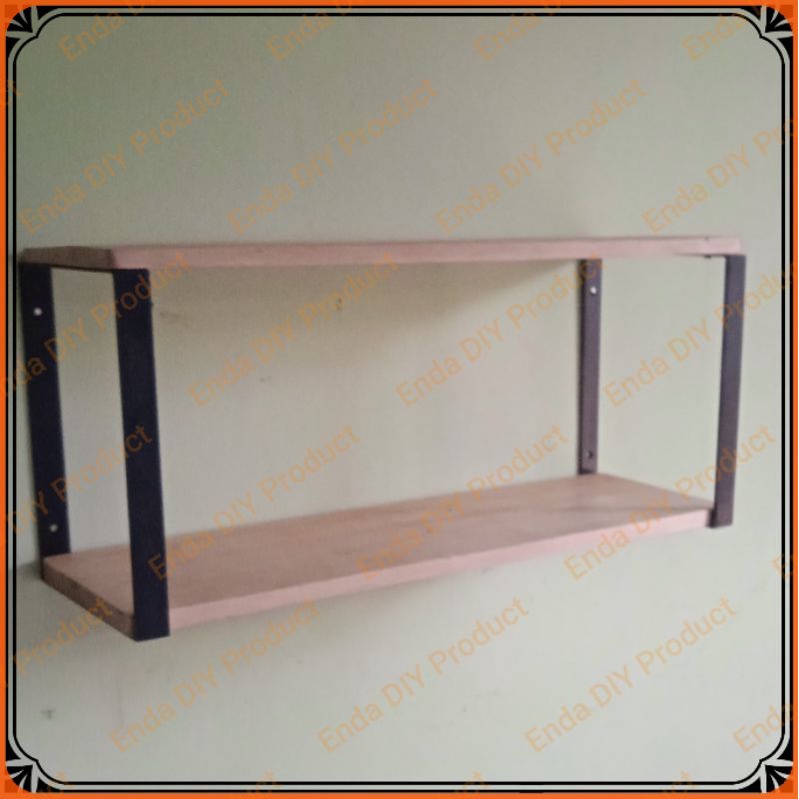 Jual Rak Ambalan Besi Kayu Gantung Tempel Dinding Murah Minimalis ...