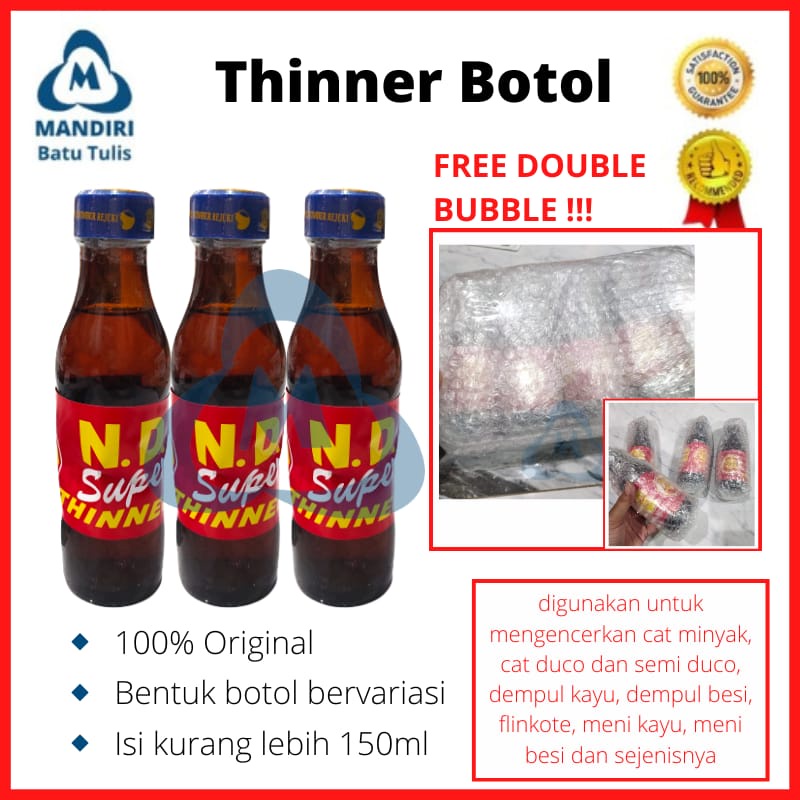 Jual Thinner Botol Kecil / Pengencer Cat / Tiner botol kratingdaeng ND | Shopee Indonesia