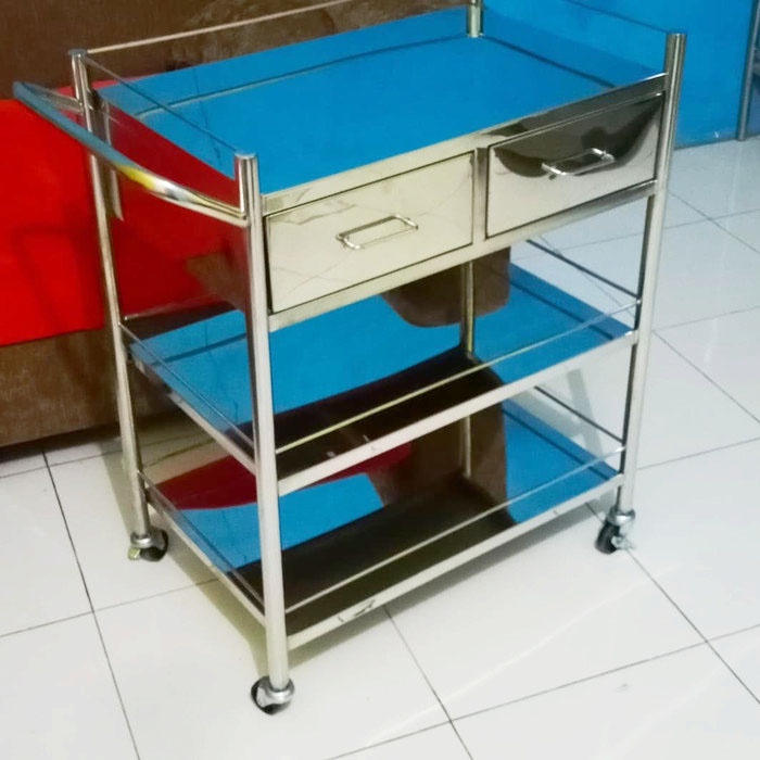 Jual Troli Medis Meja Laci Stainless Instrumen Medis | Shopee Indonesia