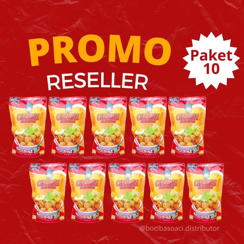 Jual Cilok Kuah Baso Aci Bapper Sambel Daun Jeruk Paket Reseller 10pc ...