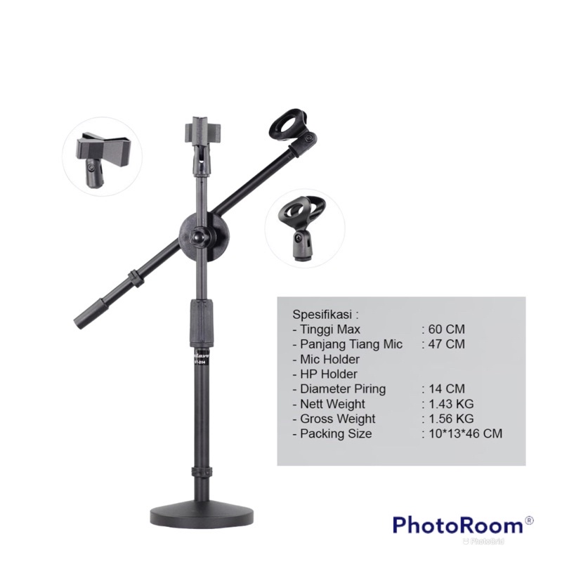 Jual Stand Mic pendek / Tiang Microphone duduk kaki bulat | Shopee ...