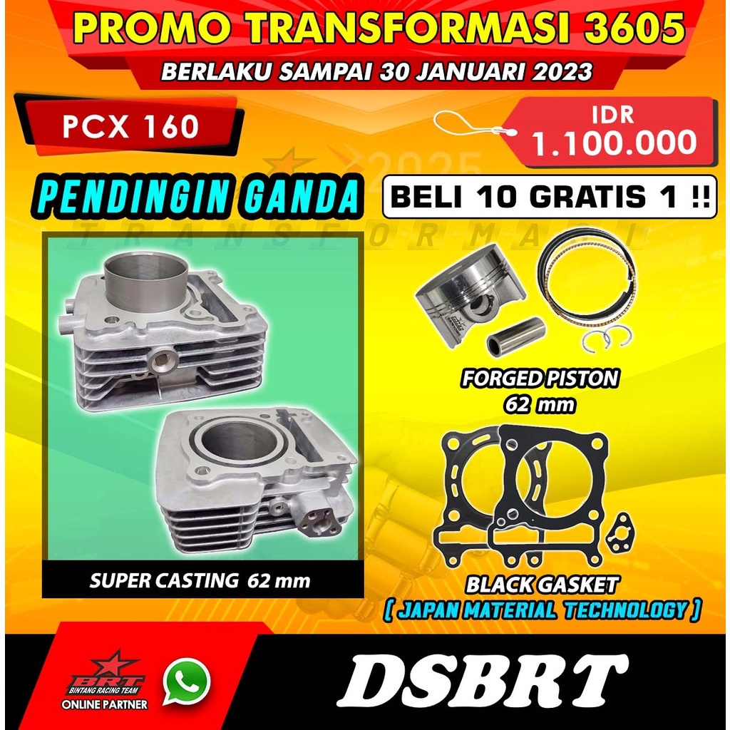 Jual Blok Bore Up BRT VARIO 160 PCX 160 ADV 160 62mm 62 mm 180 CC 180cc ...