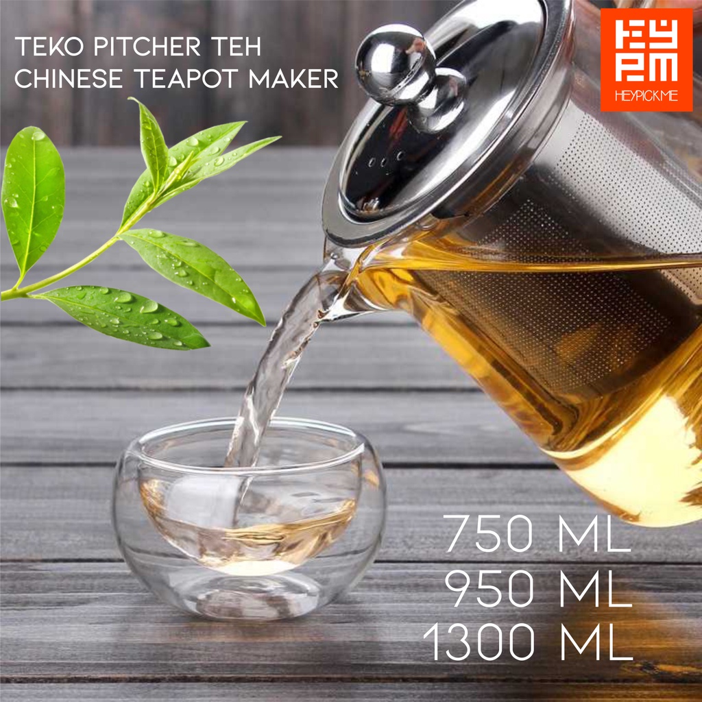 Jual TEKO PENYARING TEH-TEA POT TEKO PITCHER BOROSILICATE GLASS CHINESE TEA POT MAKER 750ML ...