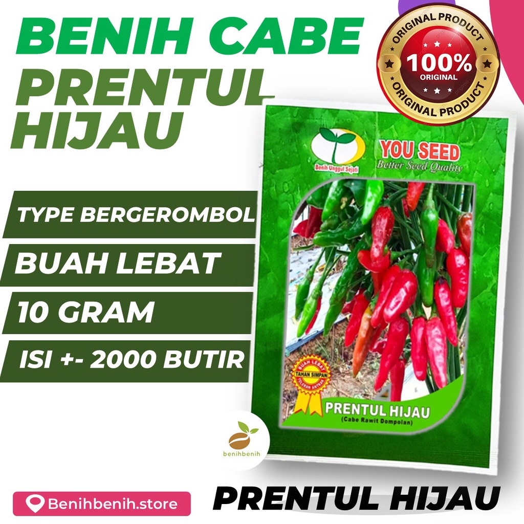 Jual Benih Cabe Rawit Dompolan PRENTUL HIJAU 10 gram/Bibit Cabe Sret ...
