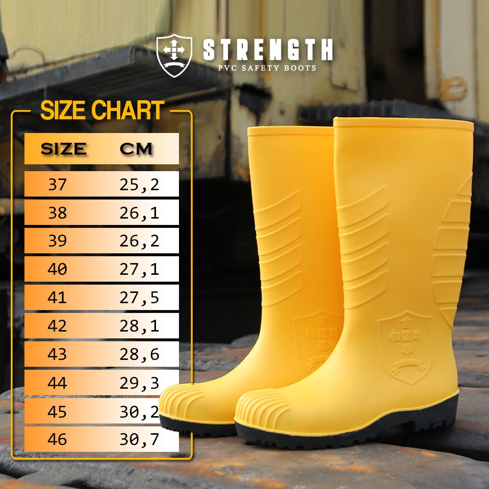 Jual SEPATU SAFETY BOOTS PROYEK PVC UJUNG BESI STEEL TOE STRENGTH SNI ...