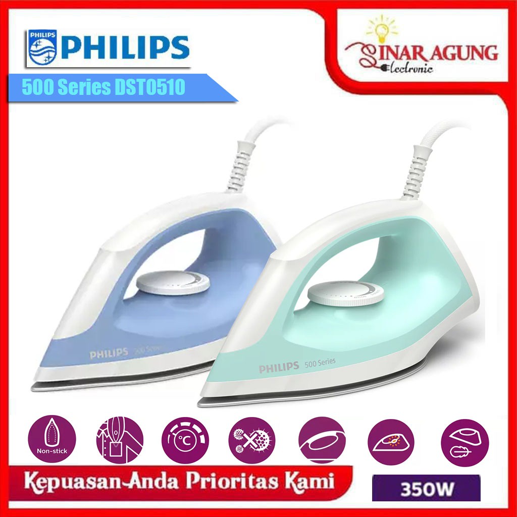 Jual SETRIKA PHILIPS DST0510 / DST 0510 [350 WATT / ANTI LENGKET] 100% ...