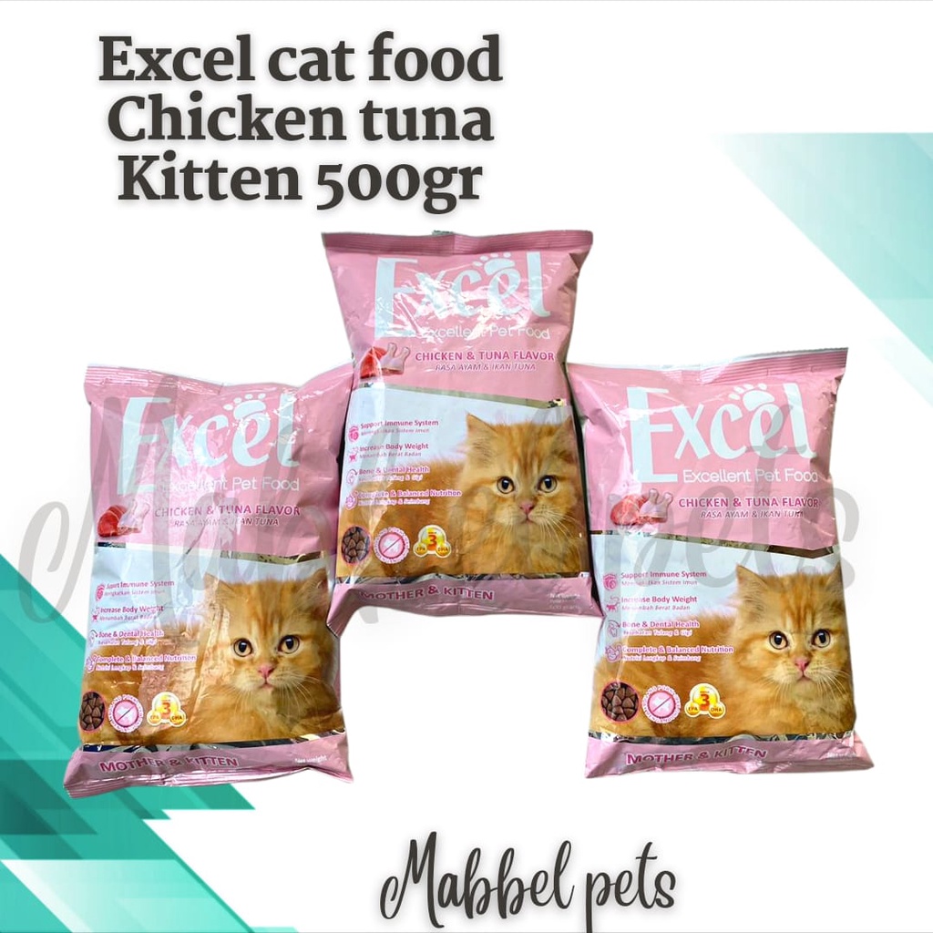 Jual Makanan Kucing Excel Mother Kitten Chicken & Tuna cat food 500gr ...