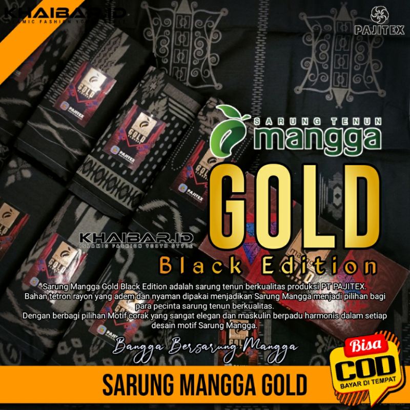 Jual SARUNG MANGGA GOLD KEMBANG KHUSUS HITAM KEMBANG BLACK EDITION ...