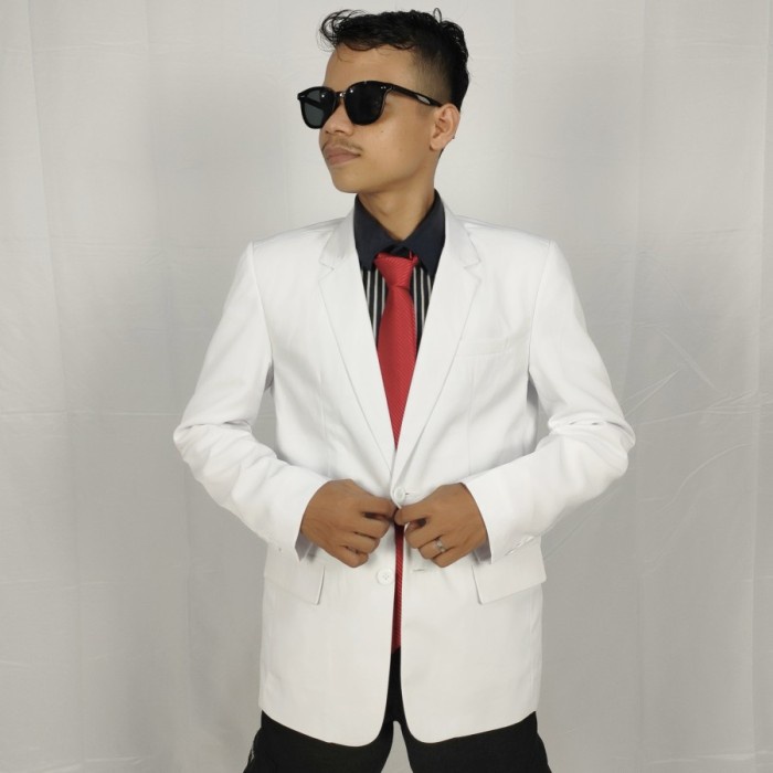 Jual Jas Jas Putih Jas Dokter Blazer Pria Tuxedo Putih Slimfit | Shopee Indonesia