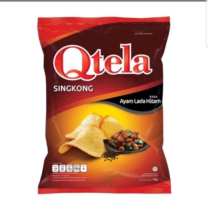 Jual Indofood - Qtela Singkong rasa Ayam Lada Hitam - 100 gr | Shopee ...