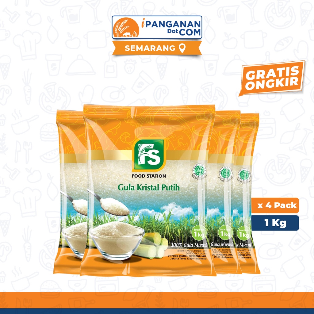 Jual Food Station Gula Pasir Premium 1 Kg x 4 Pack [Gratis Ongkir ...