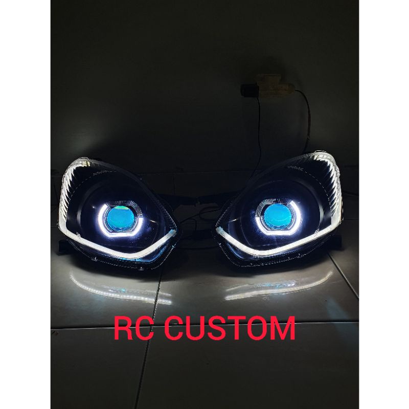 Jual headlamp agya ayla custom projector biled aes shroud bmw drl sein ...