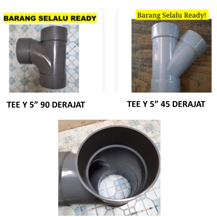 Jual MASPION TEE Y 5" 45 derajat 90 derajat - TEE Y 5" 90 derajat TY 5" Fitting PVC Maspion TY ...