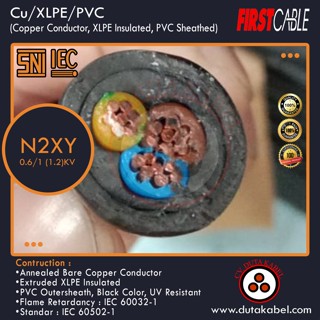 Jual Kabel N2XY 3x4 mm2 (Cu/XLPE/PVC) FIRST CABLE /3x4 mm/3 x 4 mm2/3x4mm2/3 x 4 mm2/3x4mm2 ...