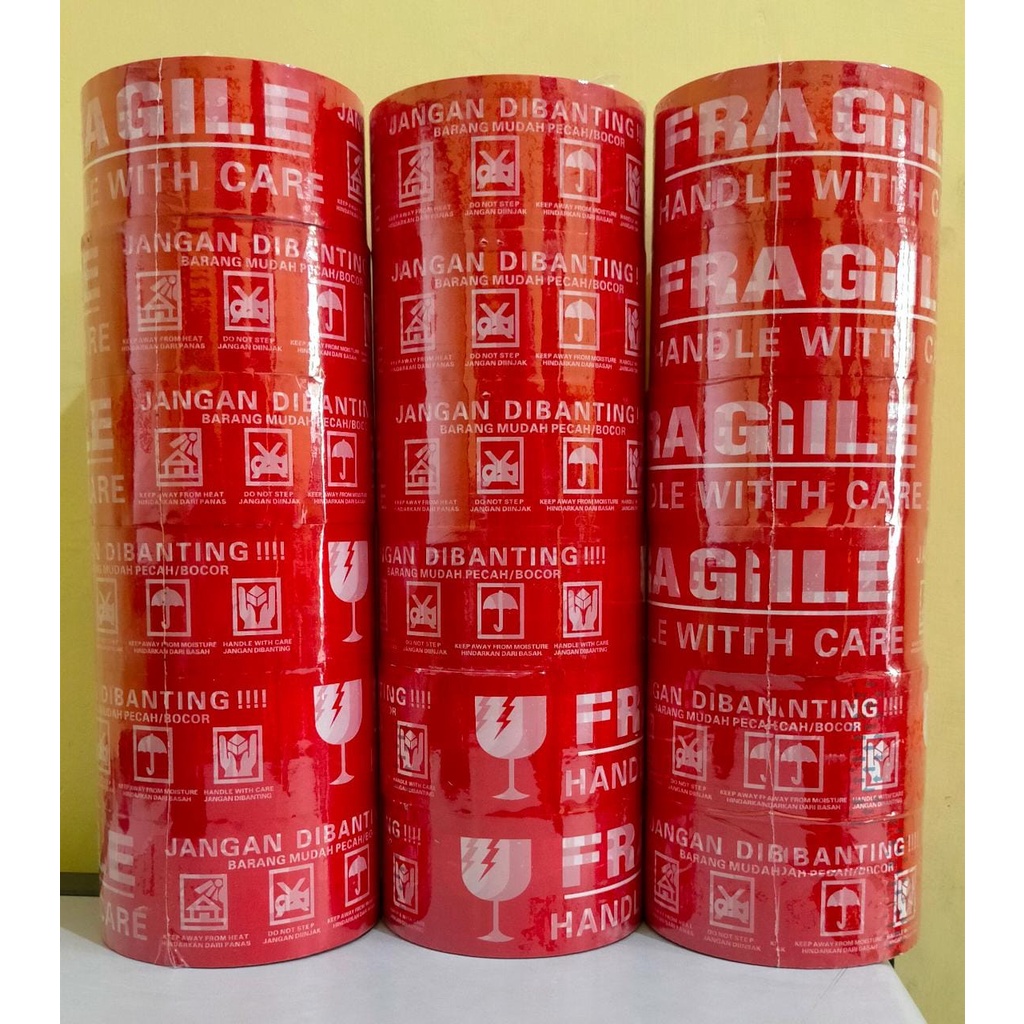 Jual lakban fragile merah | Shopee Indonesia