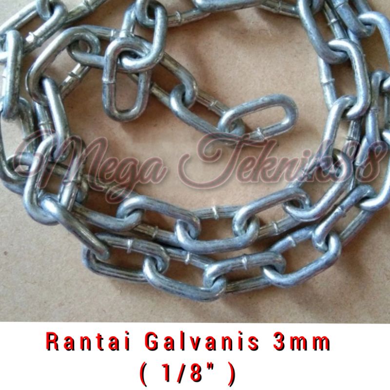 Jual RANTAI BESI GALVANIS 3MM ( 1/8" ) GALVANIZED CHAIN | Shopee Indonesia