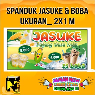 Jual Spanduk banner backdrop Jasuke dan Boba murah bisa custom / Banner ...