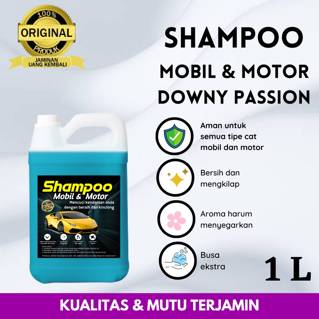 Jual Shampoo Mobil/Motor/Car Wash/100% Premium Original/Wax 1 LIter ...