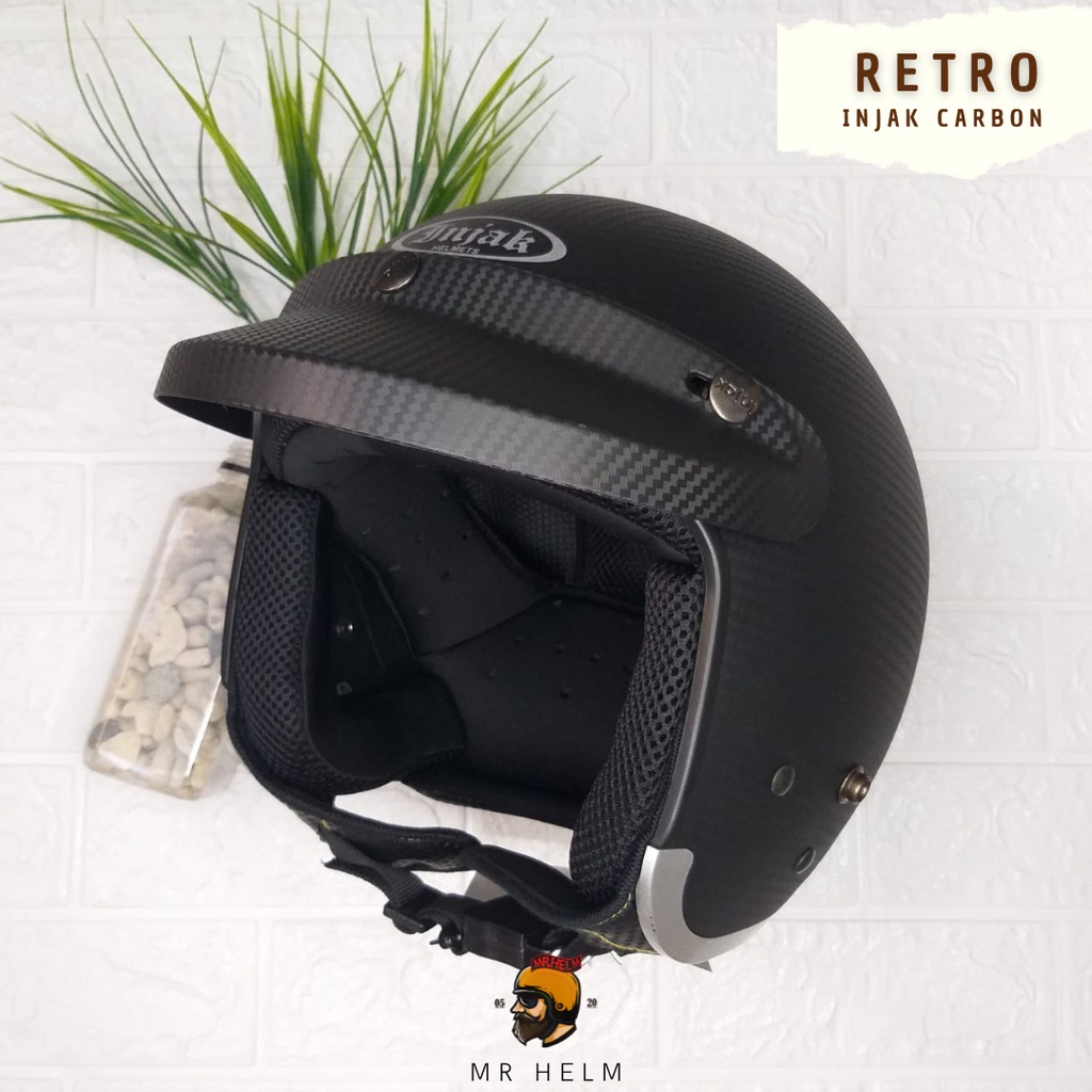 Jual HELM BOGO RETRO SNI MERK INJAK MOTIF CARBON ( MR HELM ) | Shopee ...