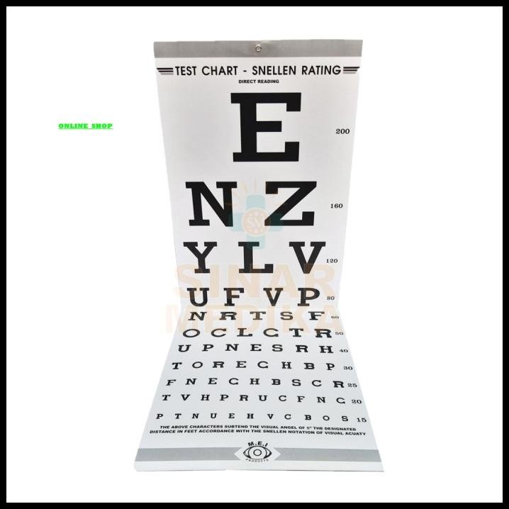 Jual Snellen Chart . Tes Mata Baca Dinding . Poster Pemeriksaan Visus ...