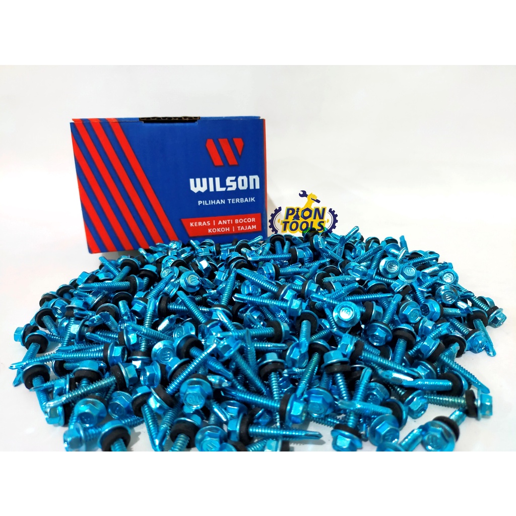 Jual WILSON SDS 12x30 mm PUTIH + Karet Baut Baja Ringan Drilling Sekrup ...