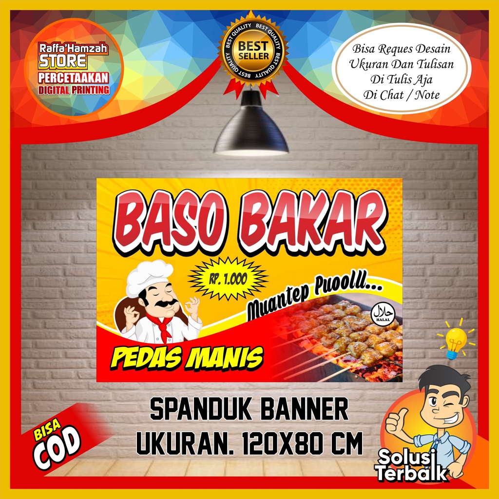 Jual Spanduk Banner Baso Bakar / Spanduk Baso Bakar / Bisa COD ukuran ...