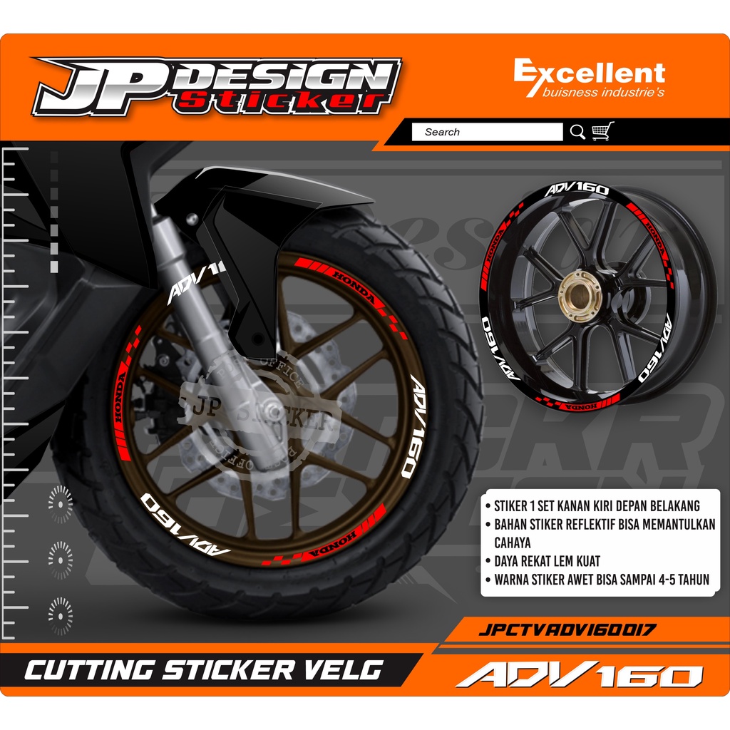 Jual Stiker Velg Sticker Velk Honda ADV 160 JP17 | Shopee Indonesia
