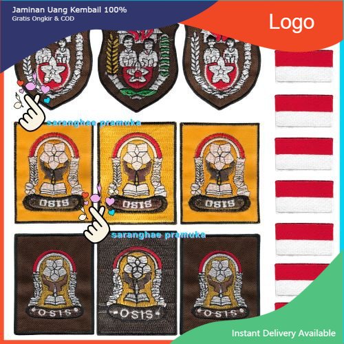 Jual Ready Osis SD Bordir Bendera Merah Putih Seragam Osis SMP SMA Logo ...