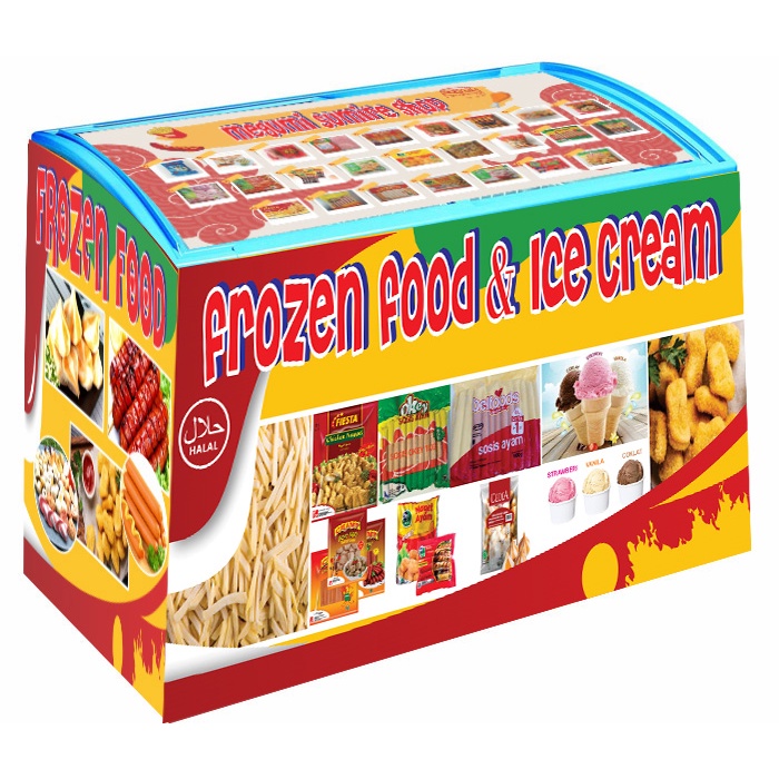 Jual Sticker freezer motif frozen food and Ice cream ( FREE GANTI NAMA ...