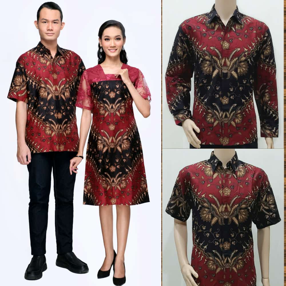 Jual COUPLE DRESS MERAH BROKAT COUPLE DRESS MERAH BIGSIZE SERAGAM DRESS ...
