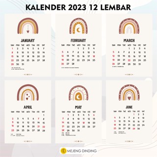 Jual KALENDER DINDING TEMPEL 2023 MOTIF PELANGI AESTHETIC MODERN ...