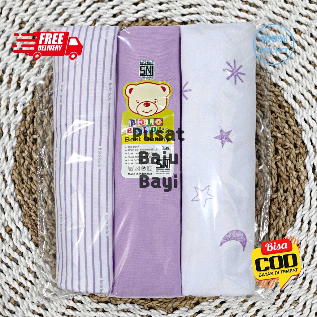 Jual 3 PCS Bedong Bayi Lilac Pernel Bayi ukuran 90x110cm Bolo-Bolo ...