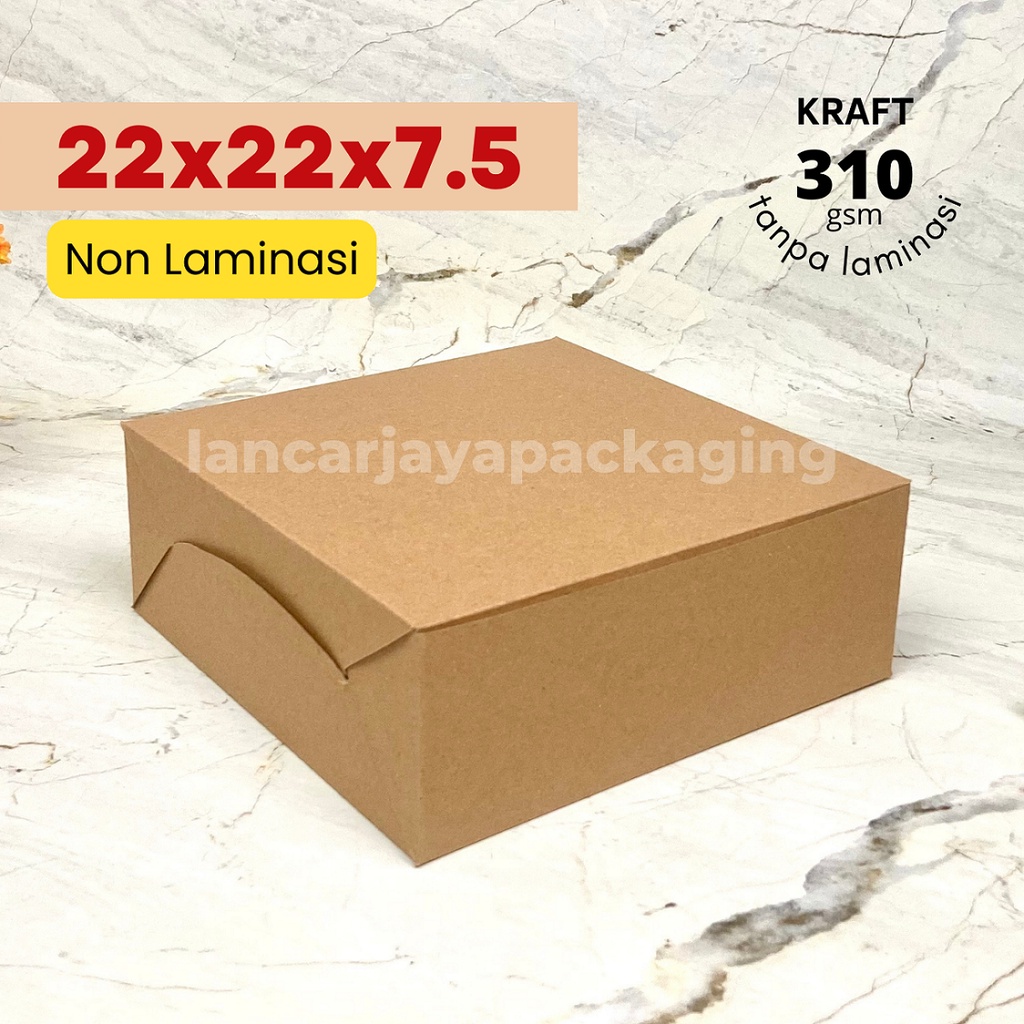 Jual BOX KRAFT COKLAT DOS KOTAK PACKAGING SNACK ROTI KUE UKURAN 22x22x7 ...