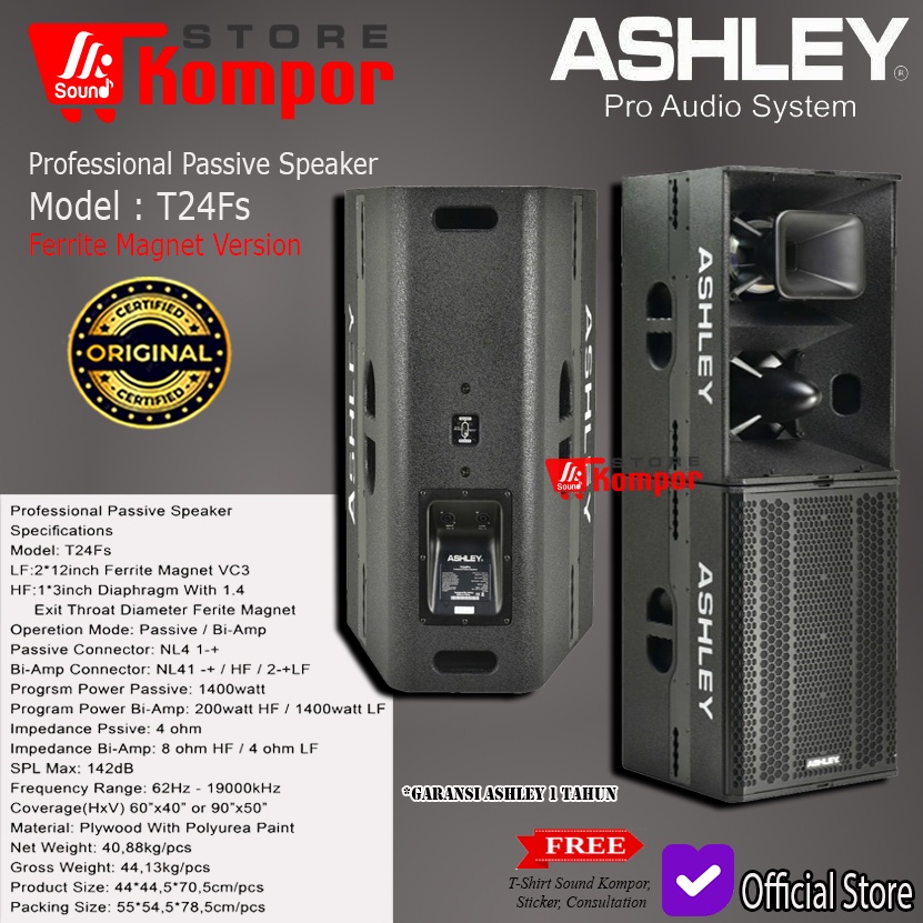 Jual SPEAKER PASIF LINE ARRAY ASHLEY T24FS 12 IN PASSIFE ASHLEY T24FS ...