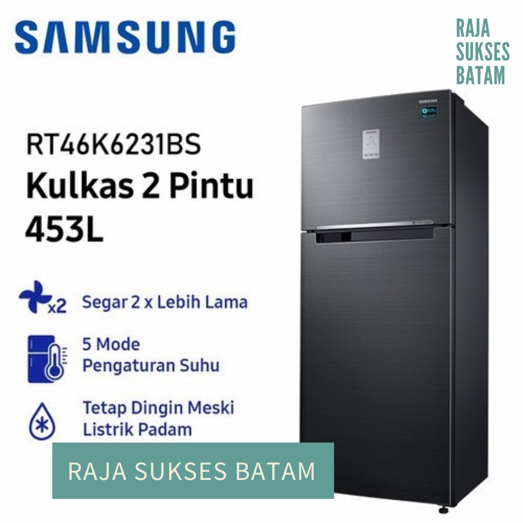 Jual Samsung RT46 RT46K6231BS/SE 2 Doors Digital Inverter Refrigerator ...