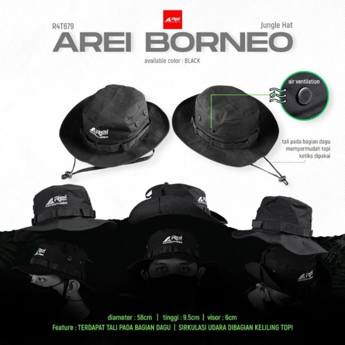 Jual TOPI JUNGLE AREI BORNEO / TOPI RIMBA AREI / TOPI GUNUNG / TOPI ...