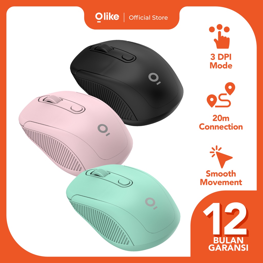Jual Olike Wireless Optical Mouse Comfortable Accurate 2.4G Koneksi 20M ...