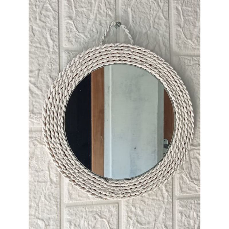 Jual Kaca Cermin Aesthetic Bulat Dekorasi Hias Dinding Anyaman | Shopee ...