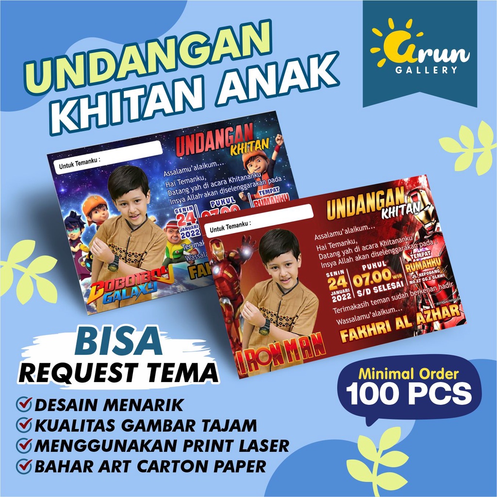 Jual UNDANGAN KHITAN ANAK / UNDANGAN ANAK CUSTOM TEMA SUKA SUKA / BISA ...