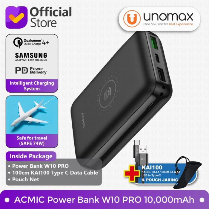 Jual Power Bank ACMIC W10PRO 10000 mAh Mini Fast Wireless Charge (QC4 ...