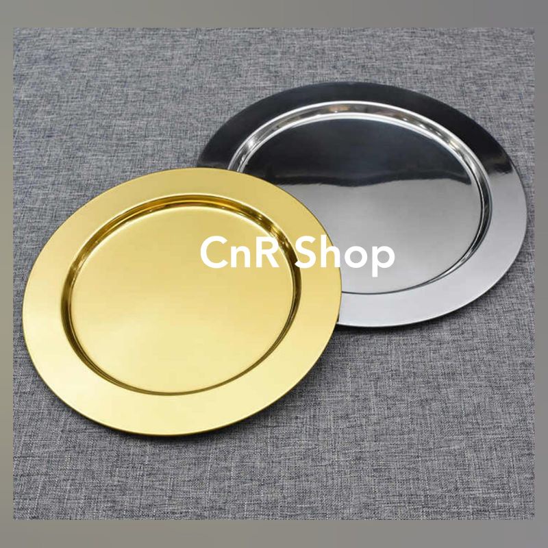 Jual Piring stainless gold premium Foodgrade padat tebal gold plate ...