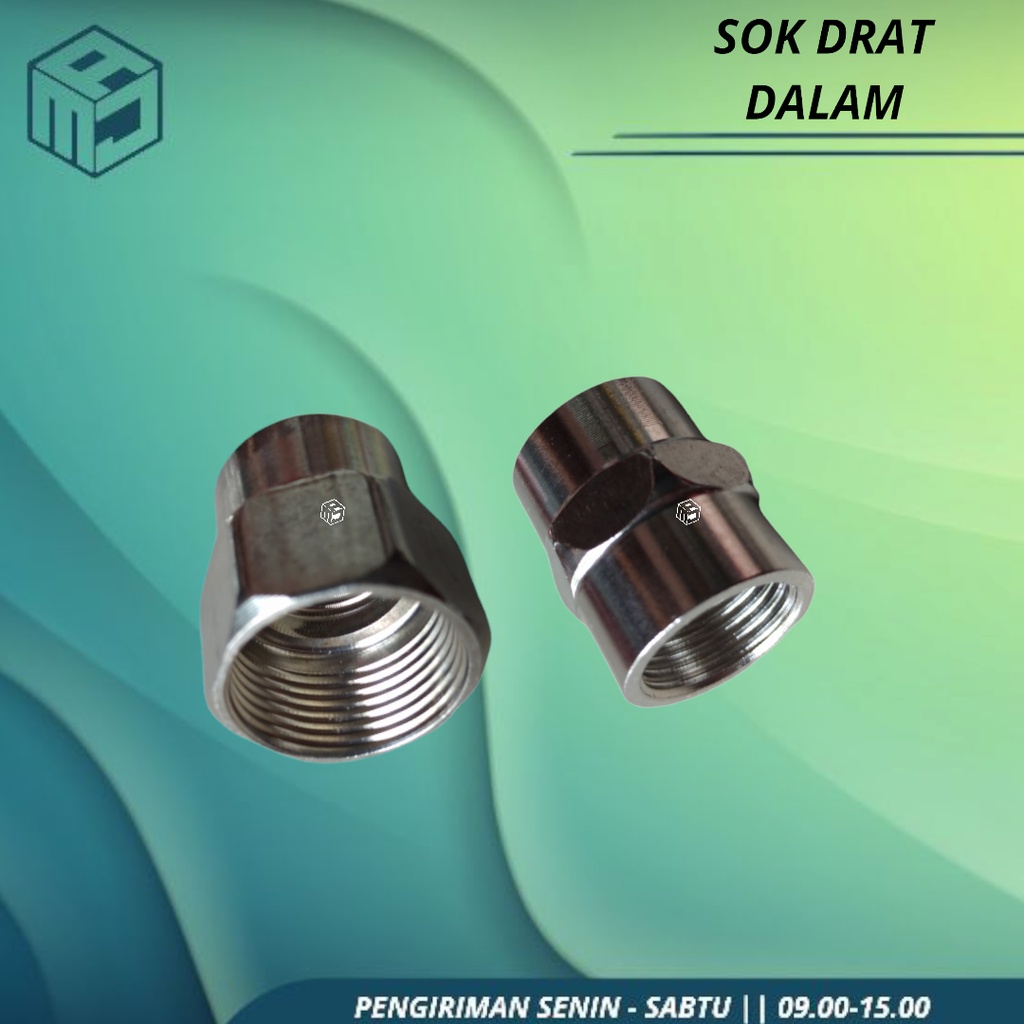 Jual Sok Drat Dalam Besi Putih Stainless 1/2 inch 3/4 inch Sambungan Pipa & Kran | Shopee Indonesia