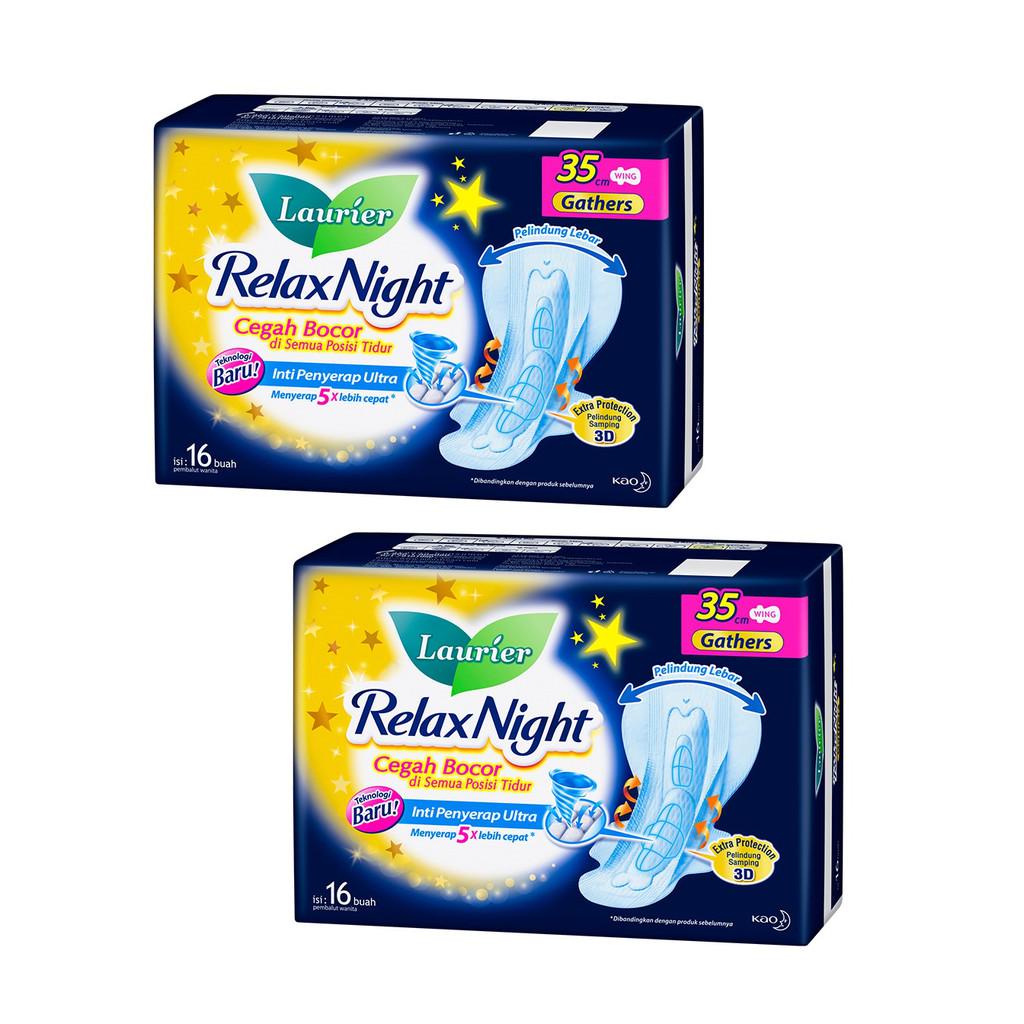 Jual Laurier Relax Night Pembalut 35cm 2 x 16 pcs | Shopee Indonesia
