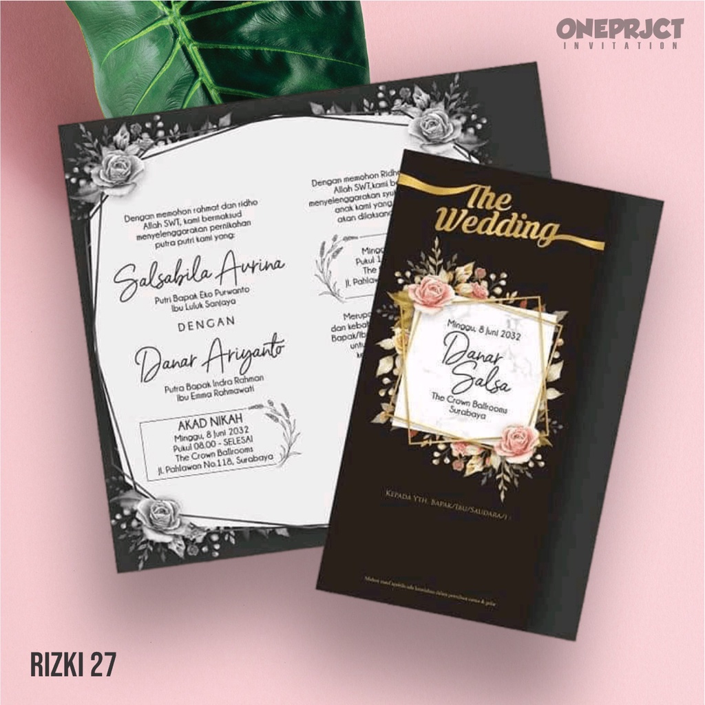 Jual [RIZKI 27] Undangan pernikahan rustik elegan murah | Shopee Indonesia