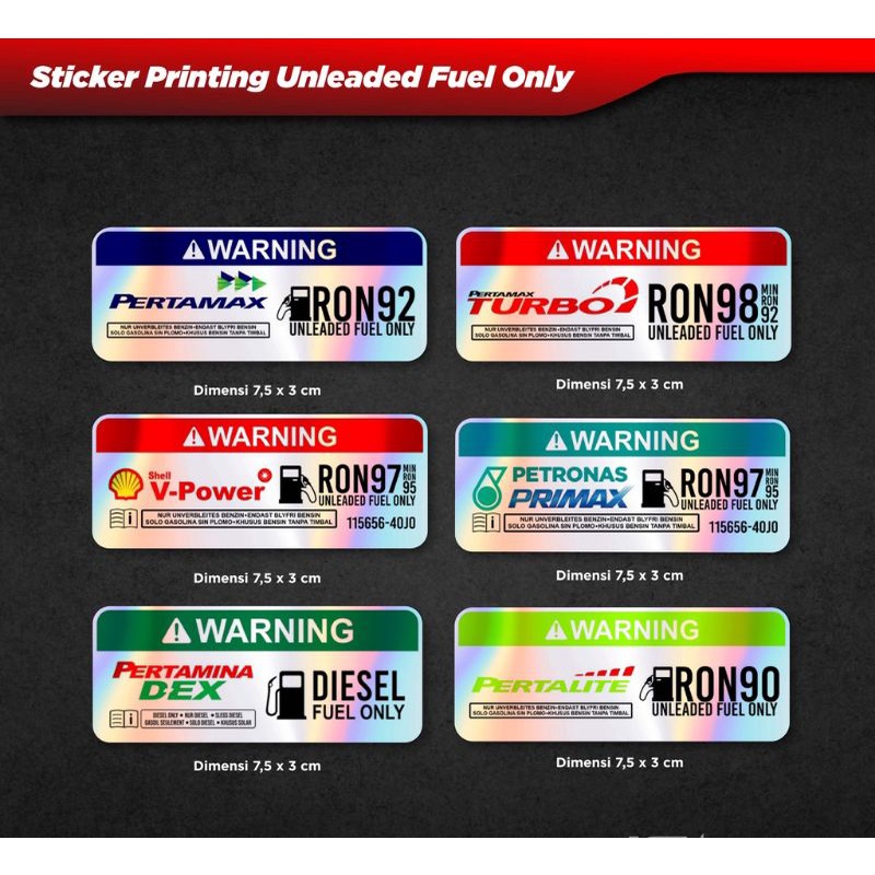 Jual STIKER BAHAN BAKAR HOLOGRAM RON SHELL DIESEL MOBIL MOTOR | Shopee ...