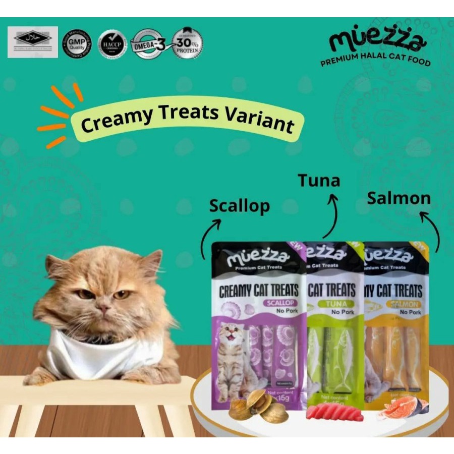Jual Snack Kucing Muezza Creamy Treats (1 pack isi 4 x 15gr) Cemilan ...