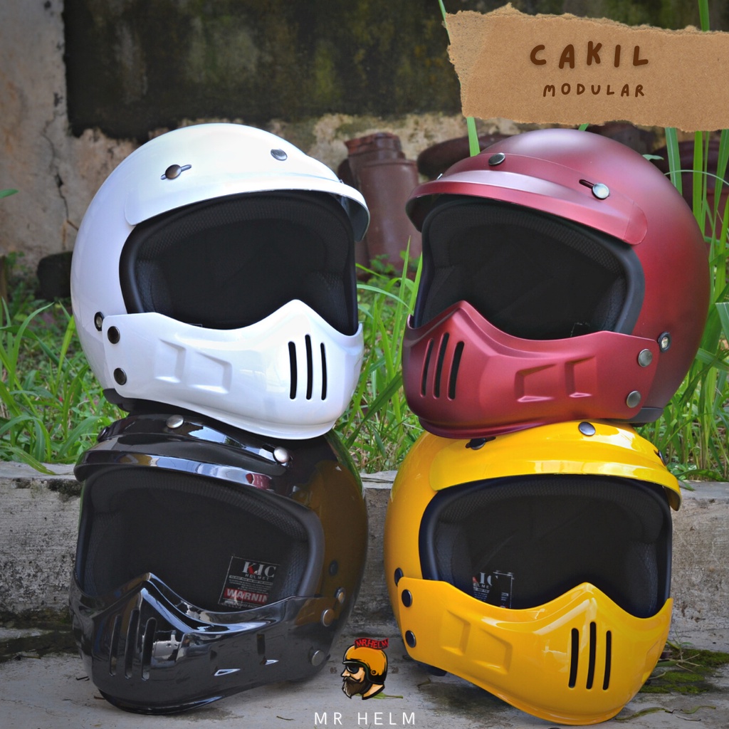 Jual HELM RETRO CAKIL MODULAR SNI VESPA / CAFERACER ( MR HELM ...